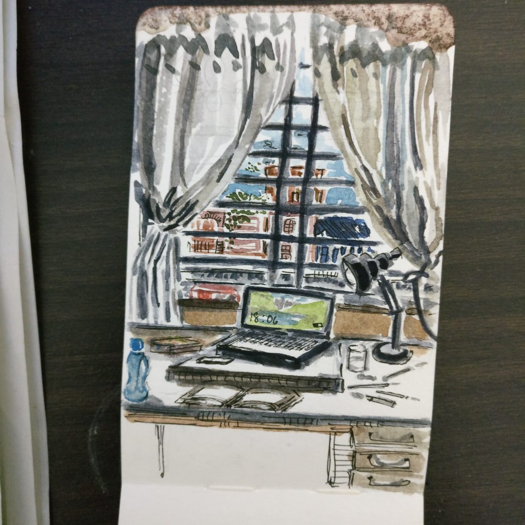 Sketching my desk and my view on my desk, M E T A - myMoleskine Community