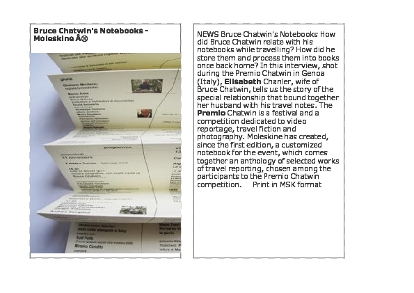 Bruce Chatwin's Notebooks - Moleskine ® - myMoleskine Community